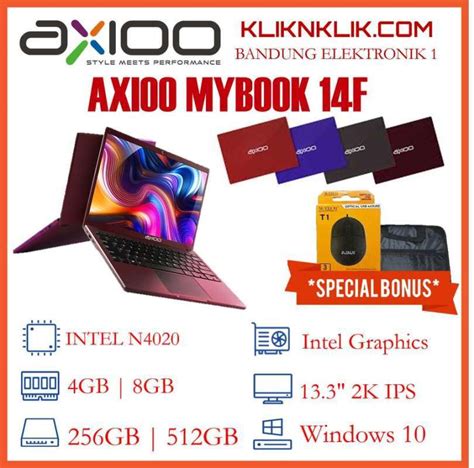 Jual Laptop Sekolah Axioo Mybook 14f Intel N4020 13 3 Inci 2k Ips Win10pro 4gb 256gb Anti