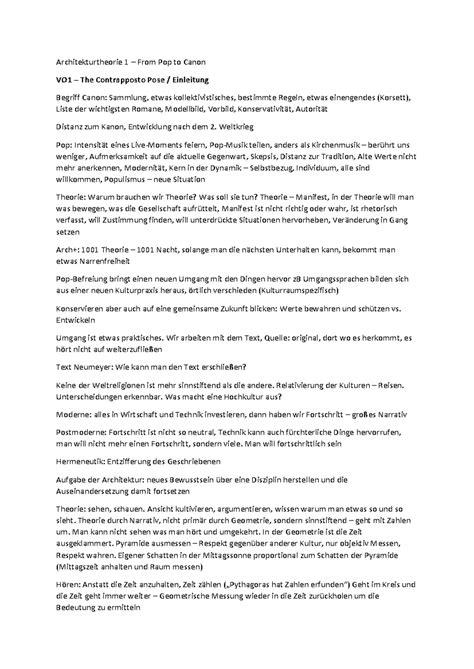 Architekturtheorie 1 Mitschrift VO1 Warning TT Undefined Function