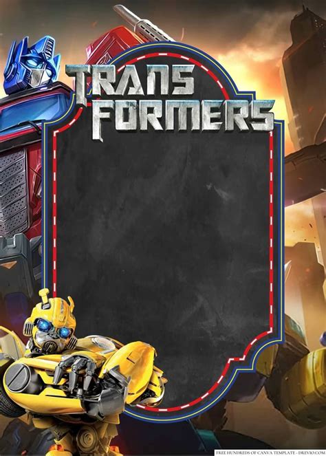 20 Transformers Canva Birthday Invitation Templates Transformers