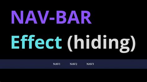 navigation bar menu hiding effect html css js navigation bar