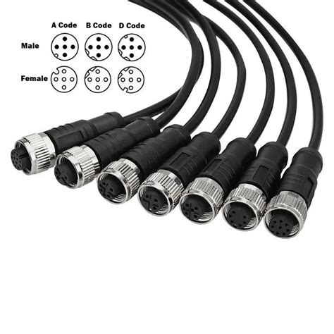 Custom Low Voltage Waterproof Connector Circular M8 M12 Open Ends