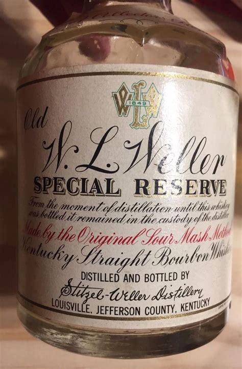 Vintage Old W L Weller Special Reserve 12 Pint Bottle Bourbon