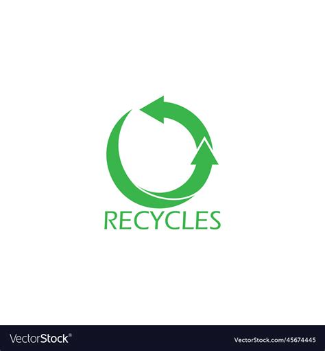 Circle Green Recycle Process Arrows Geometric Vector Image
