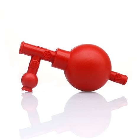 Laboratory Rubber Suction Ball Three Way Safe Red Rubber Suction Bulb