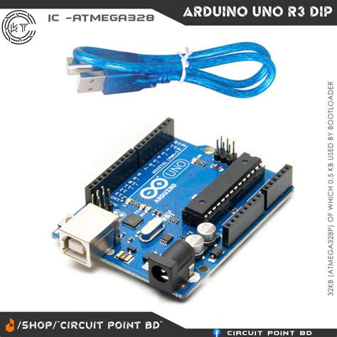 arduino uno r3 dip development board with usb cable for robotics and automation project