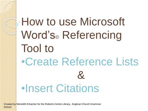 Pdf Using Microsoft Words Referencing Tool Dokumentips