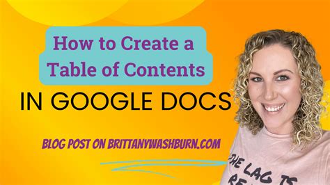 How To Create A Table Of Contents In Google Docs
