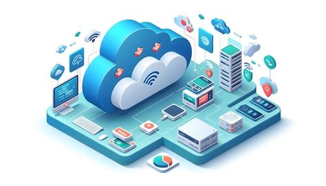 3d Flat Icon As Cloud Computing And Edge Computing Integration With