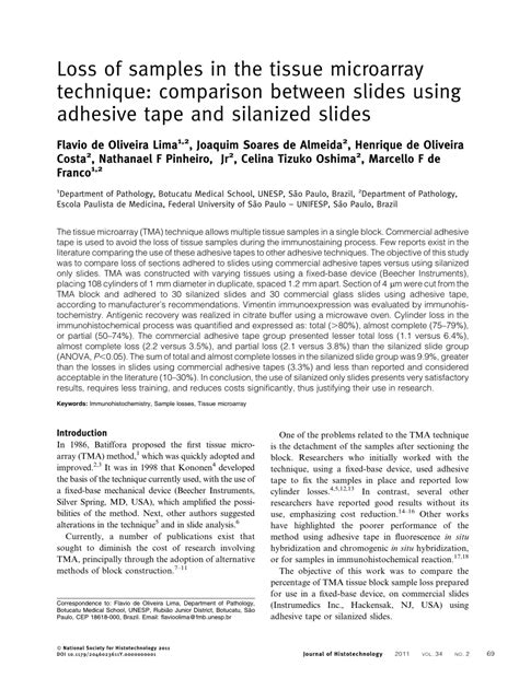 Pdf Loss Of Samples In The Tissue Microarray Technique Comparison