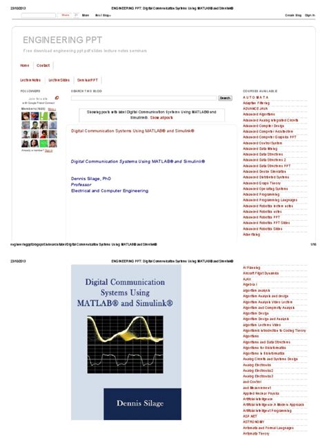 Engineering Ppt Digital Communication Systems Using Matlab® And Simulink® Pdf Pdf