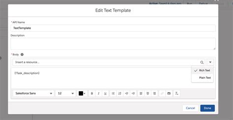 Flow Rich Text Html And Text Templates Winter 20 Update Unofficialsf