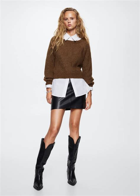 Knitted Cropped Sweater Women Mango United Kingdom