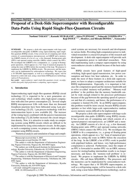 Pdf Proposal Of A Desk Side Supercomputer With Reconfigurable Data Paths Using Rapid Single