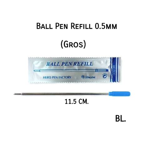 Hero ไส้ปากกาหัวบอลเหล็ก ไส้ปากกาลูกลื่นเหล็ก ขนาด 0 5mm Shopee