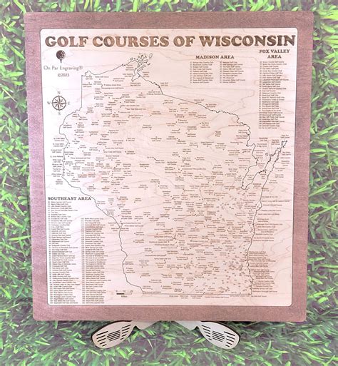 Wisconsin Golf Course Map Etsy