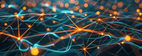 Abstract Representation Of The Internet With Interconnected Nodes And Glowing Pathways Premium