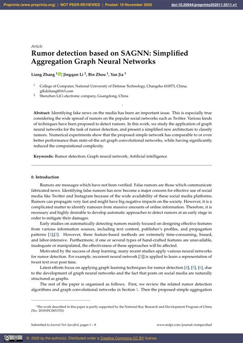 Pdf Rumor Detection Based On Sagnn Simplified Aggregation Graph