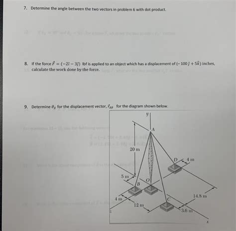 Solved Determine The Angle Between The Two Vectors In Chegg