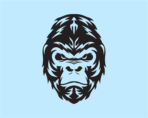 Gorilla Head Mascot Silhouette Gorilla Logo 15312678 Vector Art At