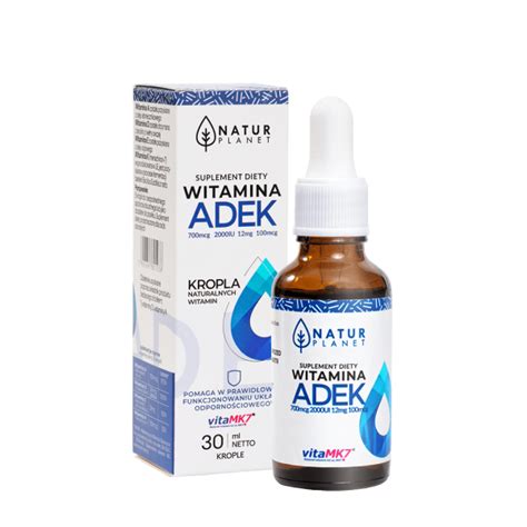 Witamina A D E K Krople 30ml NaturPlanet Pl
