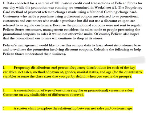 Solved Data Collected For A Sample Of In Store Credit Chegg Com