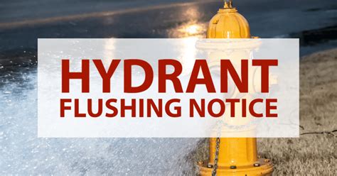 Hydrant Flushing Notice Town Of Fortville