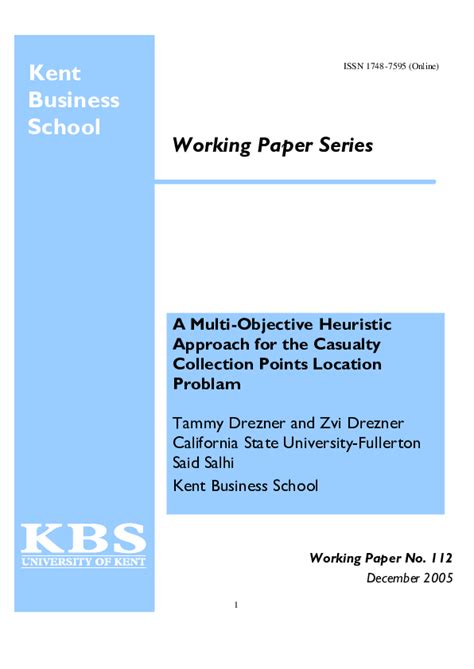 pdf a multi objective heuristic approach for the casualty collection