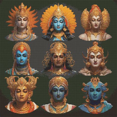 Avatars Of Vishnu 1 Cross Stitch Pattern Digital Download Etsy