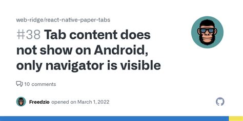 Tab Content Does Not Show On Android Only Navigator Is Visible · Issue