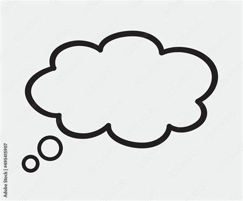 Think Bubble Isolated On Grey Background Trendy Think Bubble In Flat