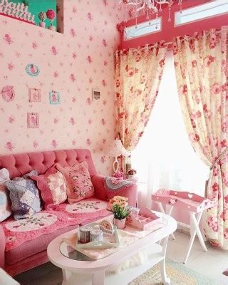 Desain Ruang Tamu Shabby Minimalis Model Wallpaper Living Room