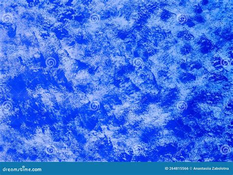 Abstract Hand Painted Blue Paint Canvas Background Part Acrylic