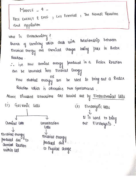 Module 4 Part 2 Cell Potential Nernst Equation And Ellingham Pdf