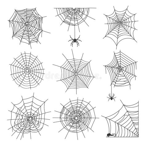 Spider Webs Halloween Graphic Web Black Isolated Cobweb And Spiders