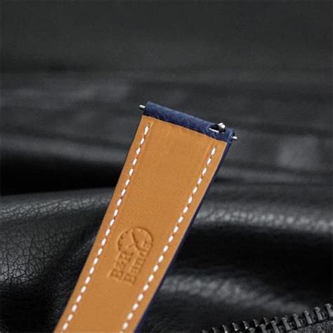 Navy French Epsom Leather Quick Release Watch Band B And R Bands