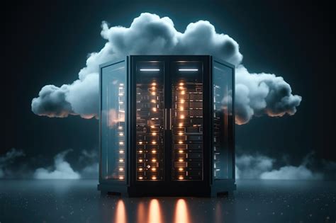 Premium Ai Image Cloud Storage Server And Datacenter Cloud Computing
