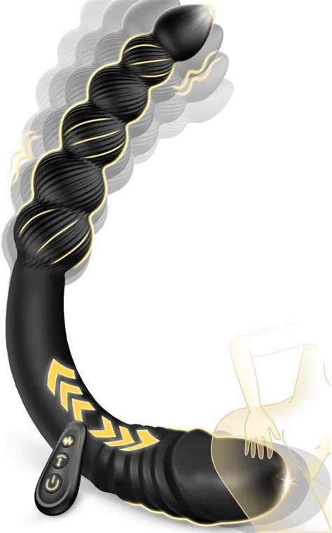 13 77 Thrusting Dildo Vibrator Anal Beads Curved G Spot