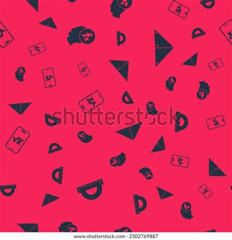 Set Protractor Function Mathematical Symbol Square Stock Vector