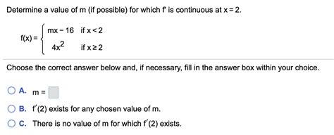 solved determine a value of m if possible for which f is