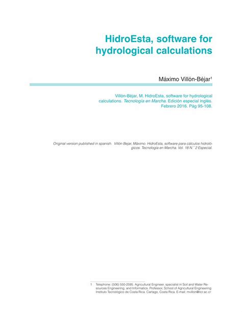 Pdf Hidroesta Software For Hydrological Calculations Dokumentips