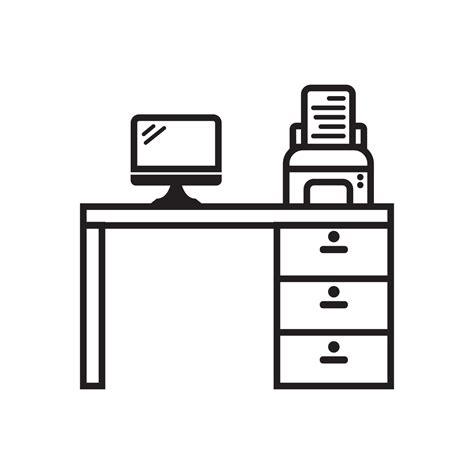 Work Desk Logo Iconillustration Design Template 22774569 Vector Art At