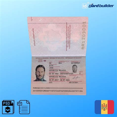 Moldova Passport Template