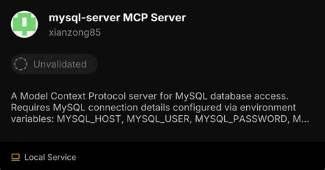 Mysql Server Mcp Server Mcp Servers Lobehub