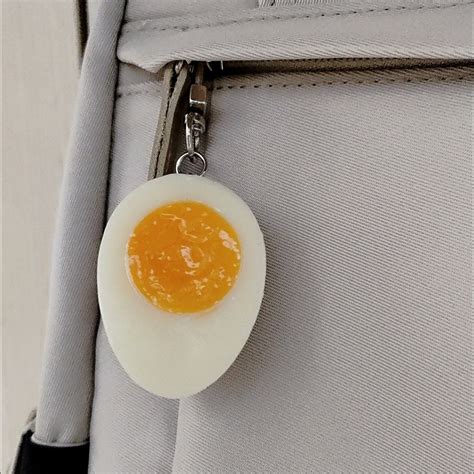 Realistic Egg Keychain Half Boiled Egg Keyring Bag Pendant Etsy