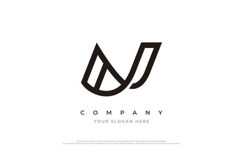 세련 된 초기 문자 N 모노그램 로고 디자인 벡터 프리미엄 벡터