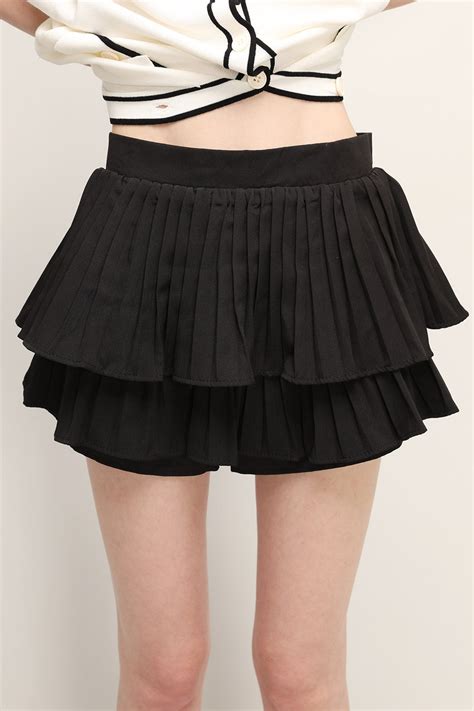 Clara Pleated Ruffle Skort Womens Skorts Storets