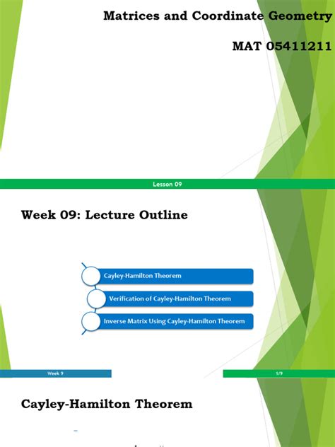 Week 09 Matrices And Coordinate Geometry Pdf Matrix Mathematics