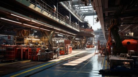 Premium Photo Photograph Of Assembly Shop Shipyard For The Assembly