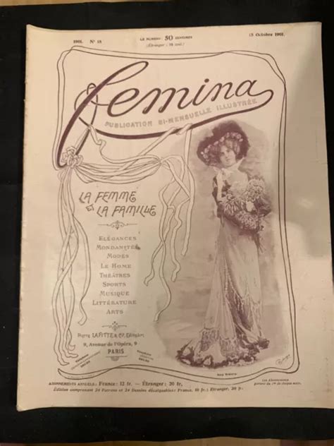 REVUE FEMINA 1901 18 Les Milliardaires Américaines George SAND Mode