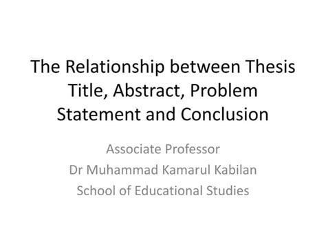 Title Problem Statement And Conclusion Ppt